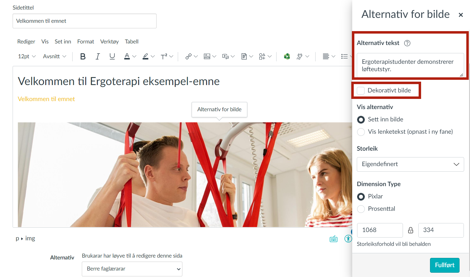 Guide to universal design in Canvas - Western Norway University of ...